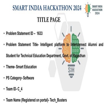 C4techbusters Smart India Hackthon Ppt Pdf