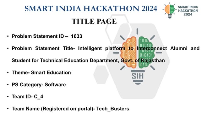 C4techbusters Smart India Hackthon Ppt Pdf