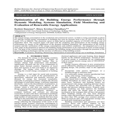 Optimization of the Building Energy Performance through Dynamic ...