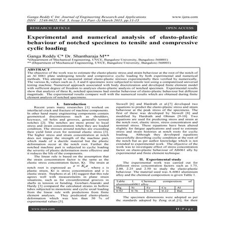 Experimental and numerical analysis of elasto-plastic behaviour of ...