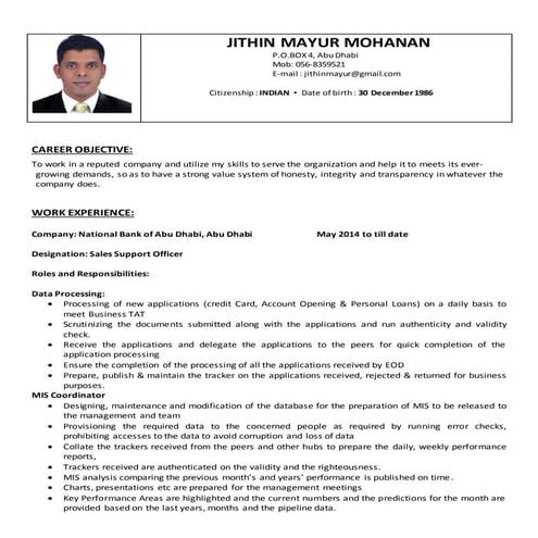 Jithin Resume | DOCX