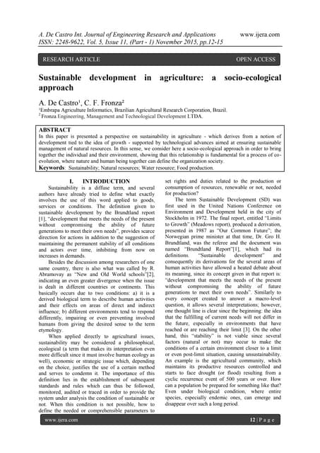 Sustainable agriculture and its effectiveness - Capstone research ...