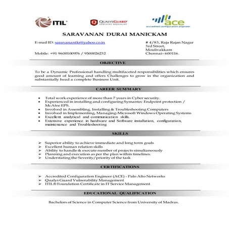 Saravanan_Resume_IBM Updated | DOCX