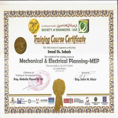 Certificate-For- MEP Planning | PPT