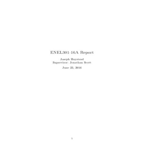 ENEL301 report _Joseph Haystead_1132999 | PDF