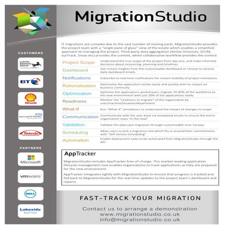 MigrationStudio Datasheet v2 | PDF | Computer Software and Applications | Computing