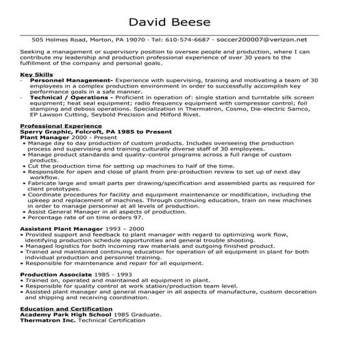 David Beese Resume (Matt) 5.25.15.pdf