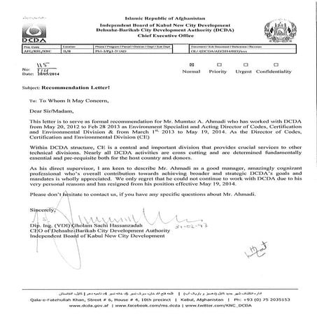 DCDA reference letter | PDF