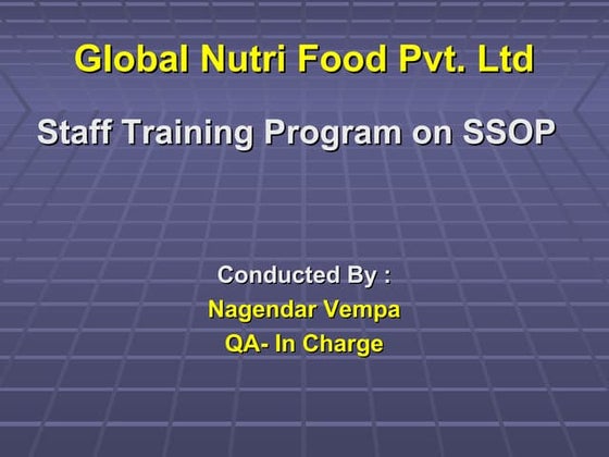 SSOP- SANITATION STANDARD OPERATING PROCEDURES | PPTX