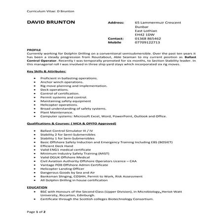 Anthony Smith CV | PDF