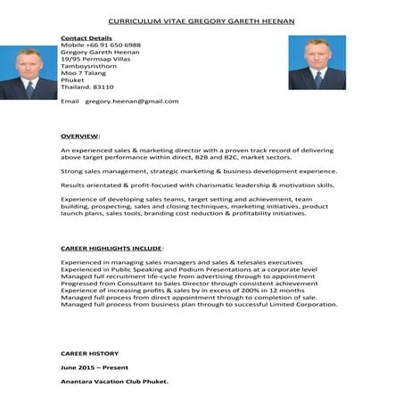 Gregs CV updated August 2016 | ODT