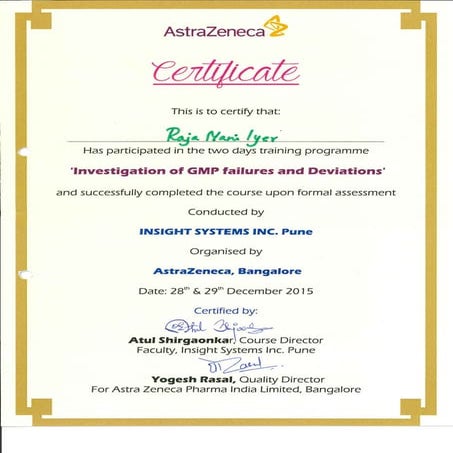 Training certificate | PDF