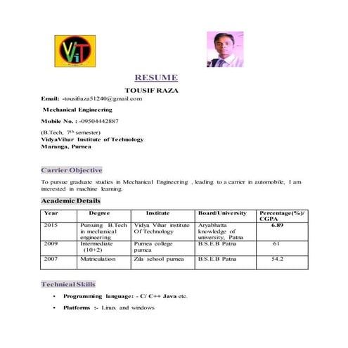 Tousif Resume - Copy | DOCX