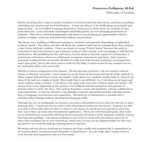 Teaching Statement 2015 | PDF