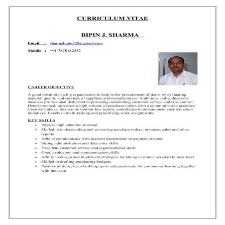 BIPIN SHARMA CV | DOC
