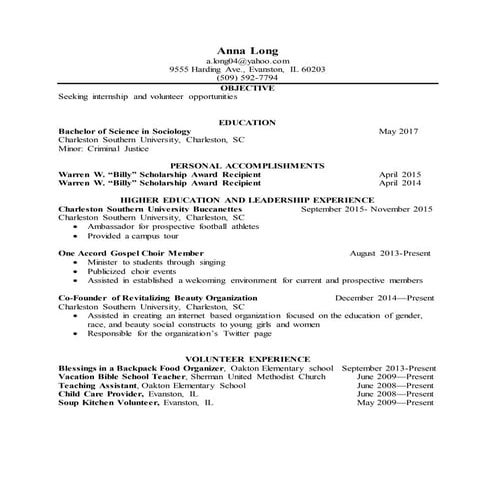 Anna's Resume 2016 | DOCX