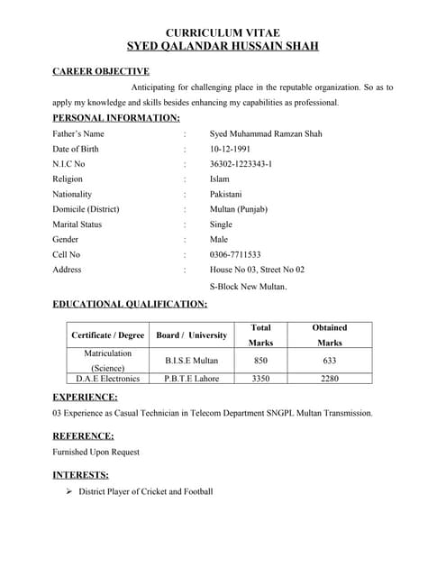 shamshad cv | DOCX