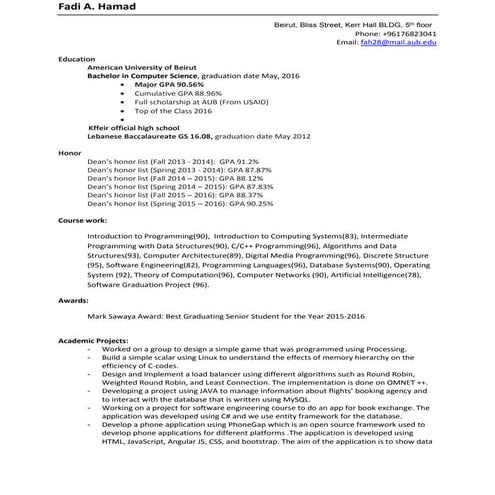 Fadi Hamad CV | PDF