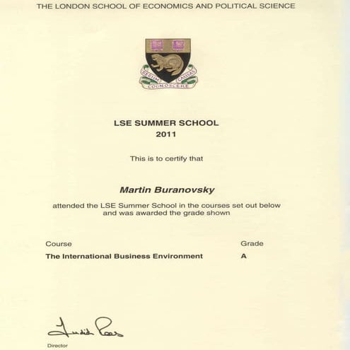 LSE Certificate | PDF