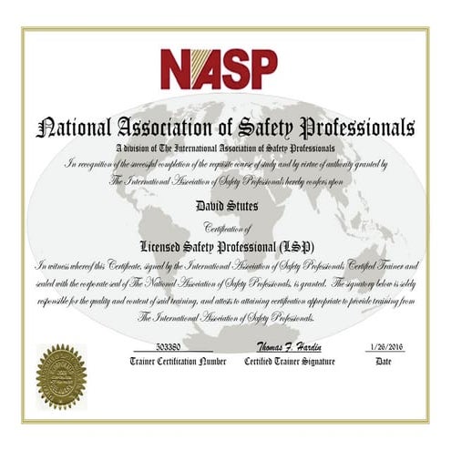 NASP (LSP) CERT. | PDF