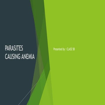 parasites causing anemia for the medical ppt | PPTX