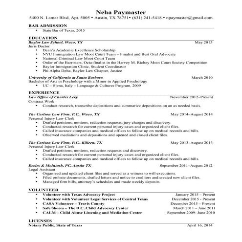 Paymaster, Neha - 2016 Resume | PDF