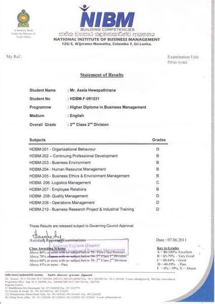 Nibm Advance Diploma Cert