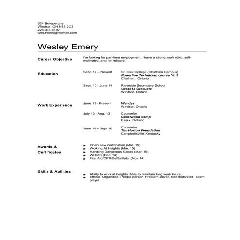 Wes resume | DOC