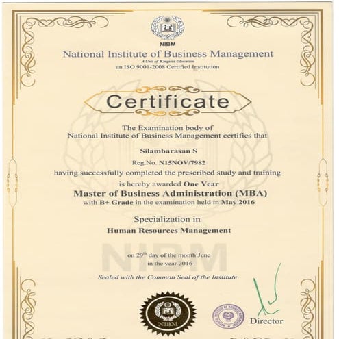MBA CERTIFICATE | PDF