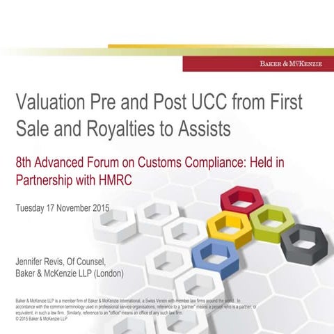 Valuation pre- and post UCC - From First Sale and Royalties to Assists ...