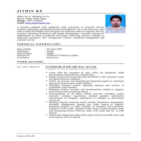 Jithin KP (RESUME) | PDF