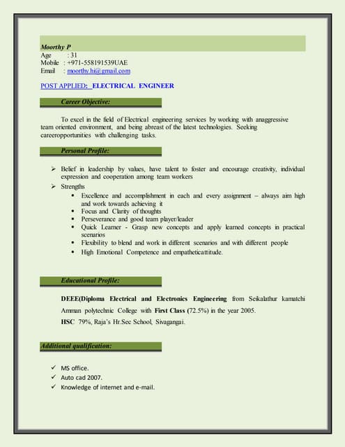 CV - ELV ENGINEER | PDF