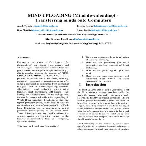 Mind Uploading | PDF