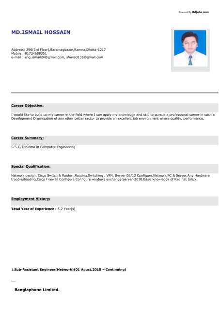 CV of mahbub rahman khan .Updated pdf | PDF