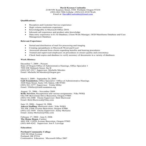 Coulombe_State_Resume | PDF