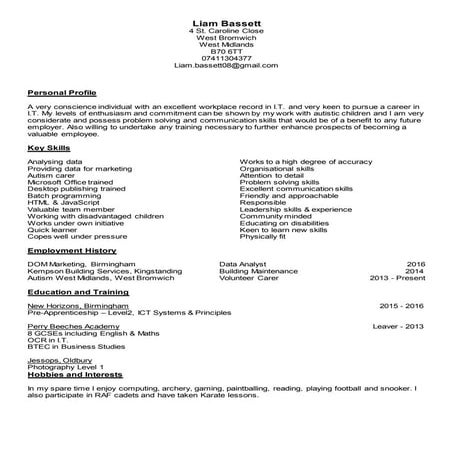 Liam Bassett CV | DOCX