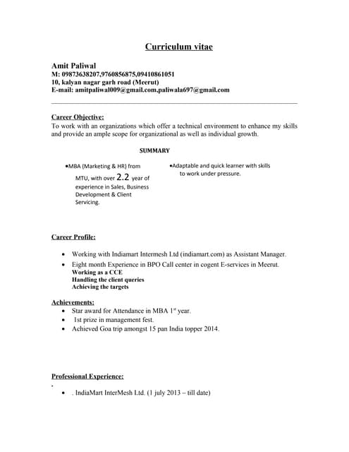 RESUME @ rc (1) | PDF