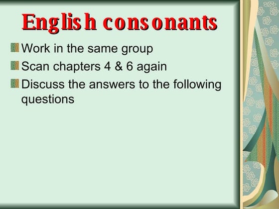 Consonant sounds | PPTX