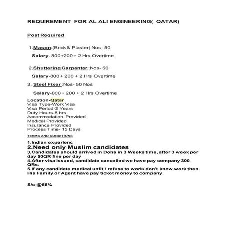 REQUIREMENT FOR AL ALI | PDF