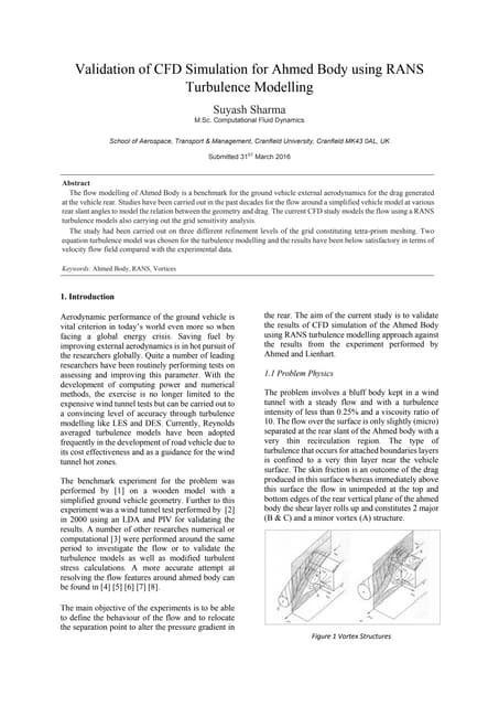 OpenFoam Simulation of Flow over Ahmed Body using Visual CFD software | PDF | Physics | Science