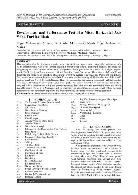 Performance Analysis of Aerodynamic Design for Wind Turbine Blade | PDF