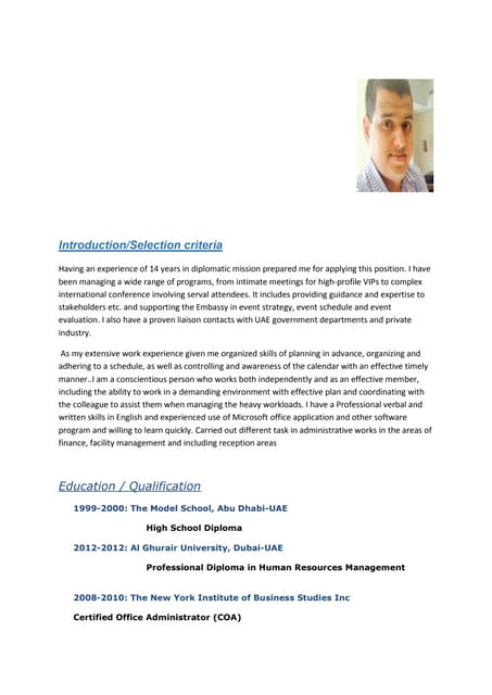 Sally Hafez new CV | DOC | Business | Business and Finance