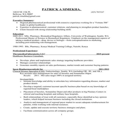Patrick Simekha resume new (1) | DOC