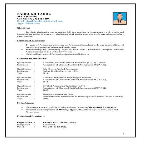 Farrukh Tahir CV | DOC