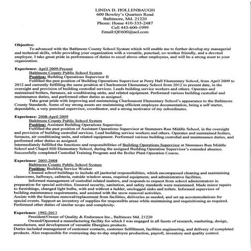 linda's resume | PDF | Resume Writing and Advice | Job Search