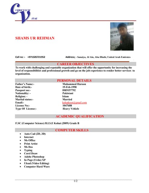 Mohammad Sulaiman CV & Doc | PDF
