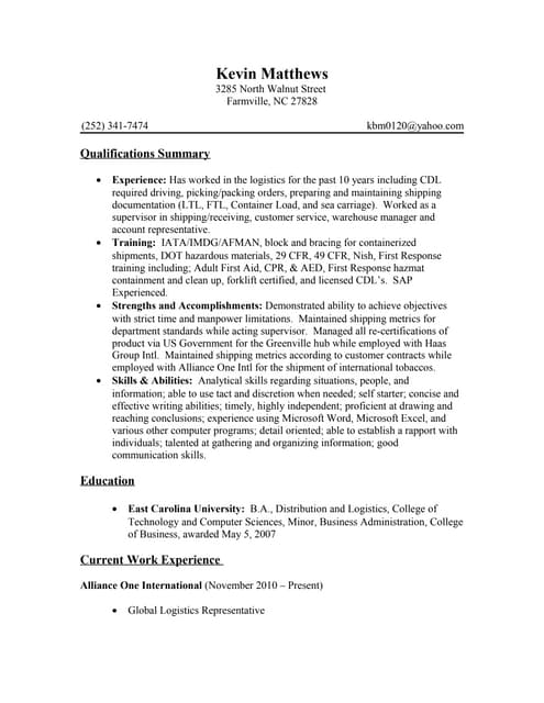 Belton Logistics intern | PDF