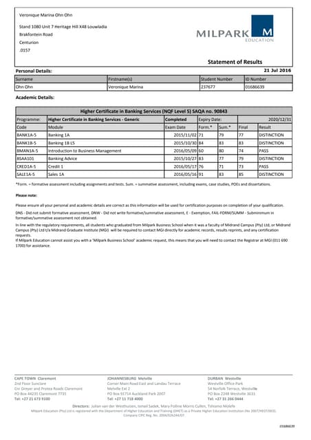 milpark reports | PDF