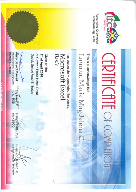 Certificate of Household NC II | PDF