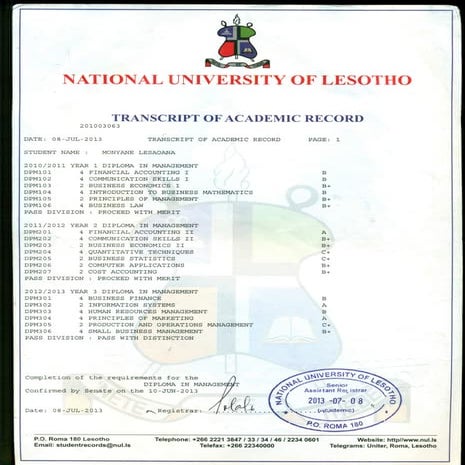 Transcript NUL | PDF